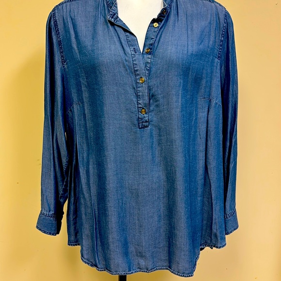 Michael Kors | Tops | Plus Size Michael Kors Denim Top | Poshmark